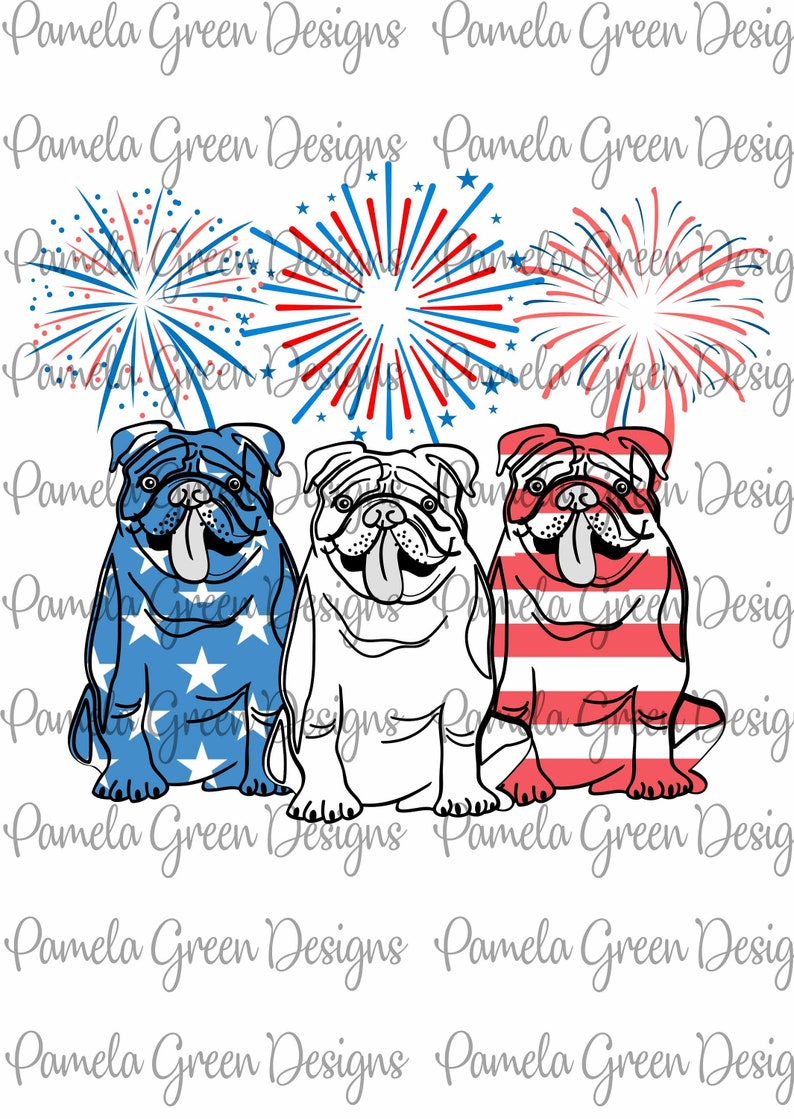 Patriotic Bulldog Fourth of July 4th America Flag USA - Etsy