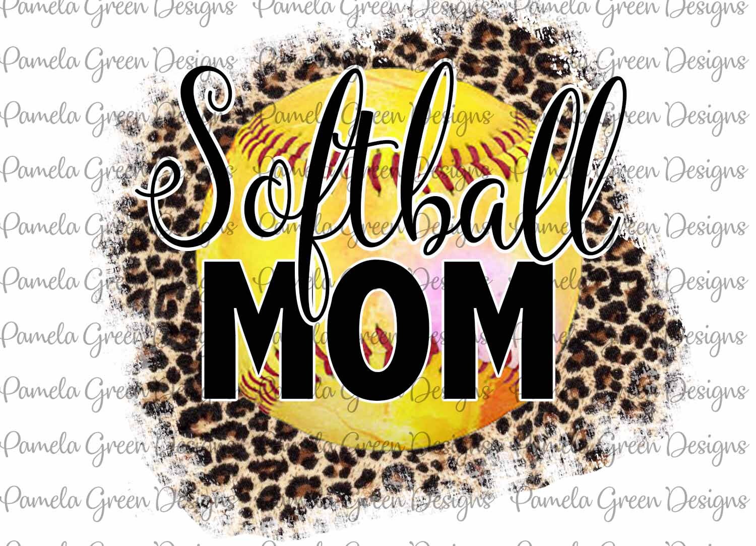Mom Leopard Softball Laces Sublimation Design Download Graphic - Etsy