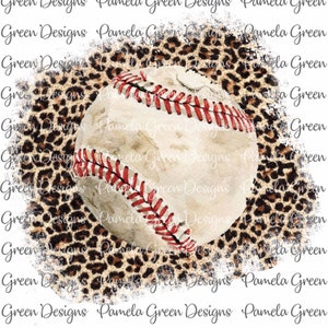 Baseball Leopard Sublimation Design Download Graphic PNG - Etsy