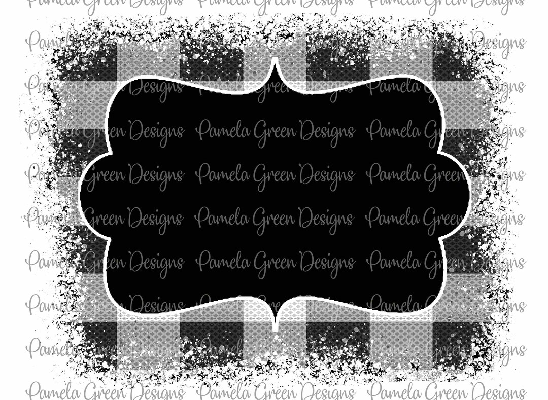 Black and White Check Buffalo Plaid Frame Splash Sublimation - Etsy