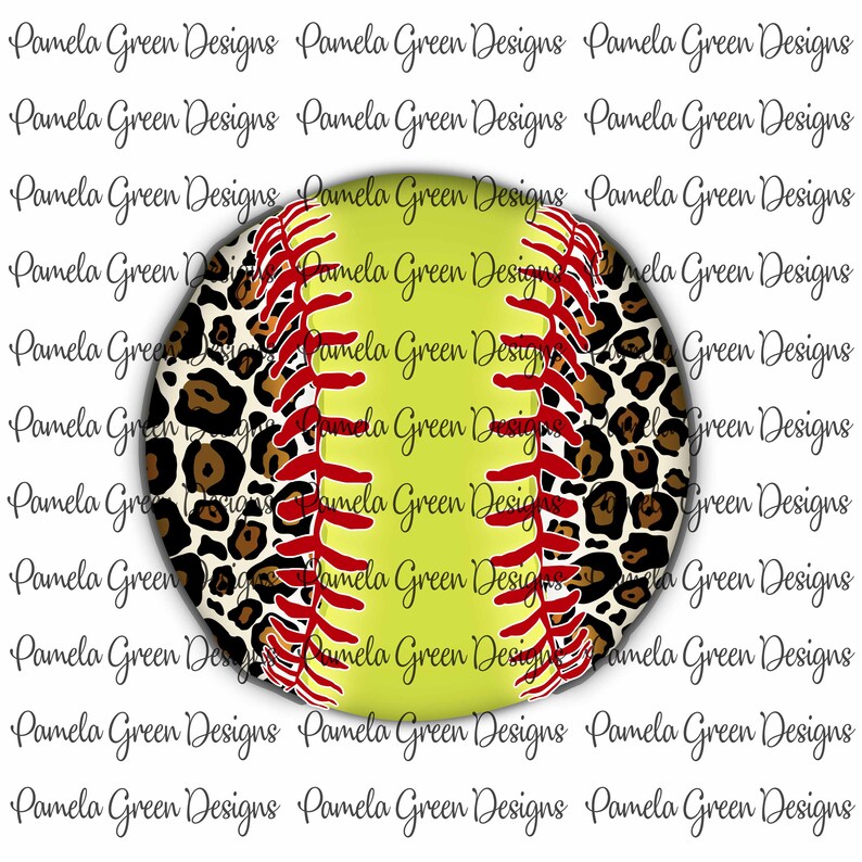 Softball Leopard Sublimation Design Download Graphic PNG - Etsy