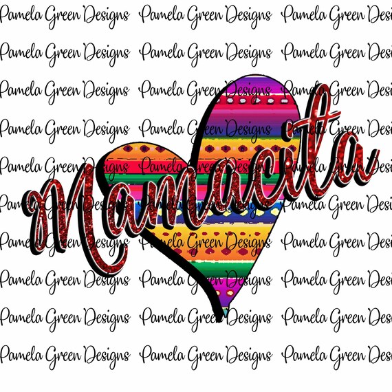 Mamacita Serape Heart Design PNG Print File Digital Download | Etsy