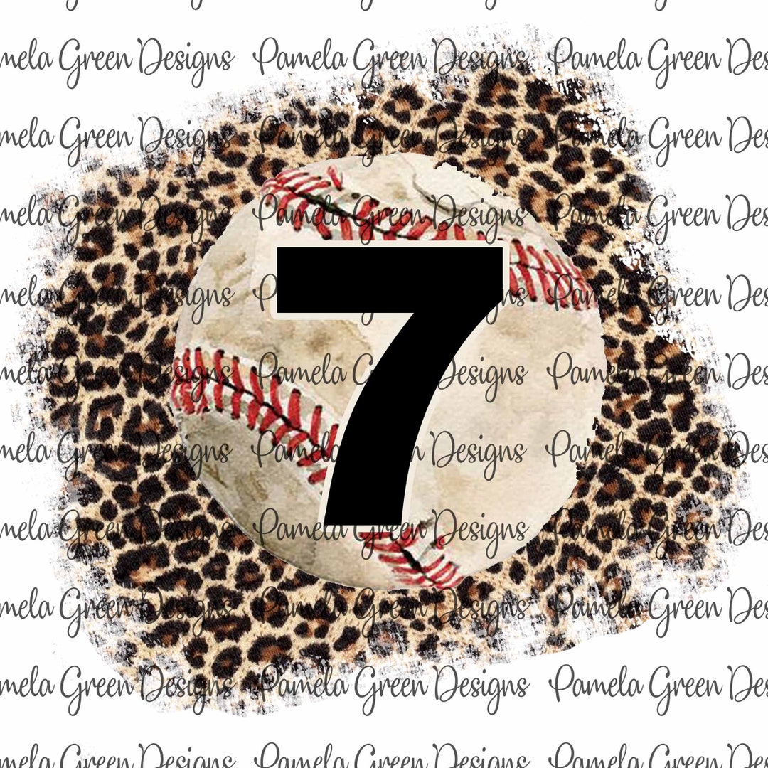 Leopard Baseball Number 7 PNG Sublimation Design Digital Download ...