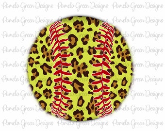Softball Leopard Sublimation Design Download Graphic PNG | Etsy