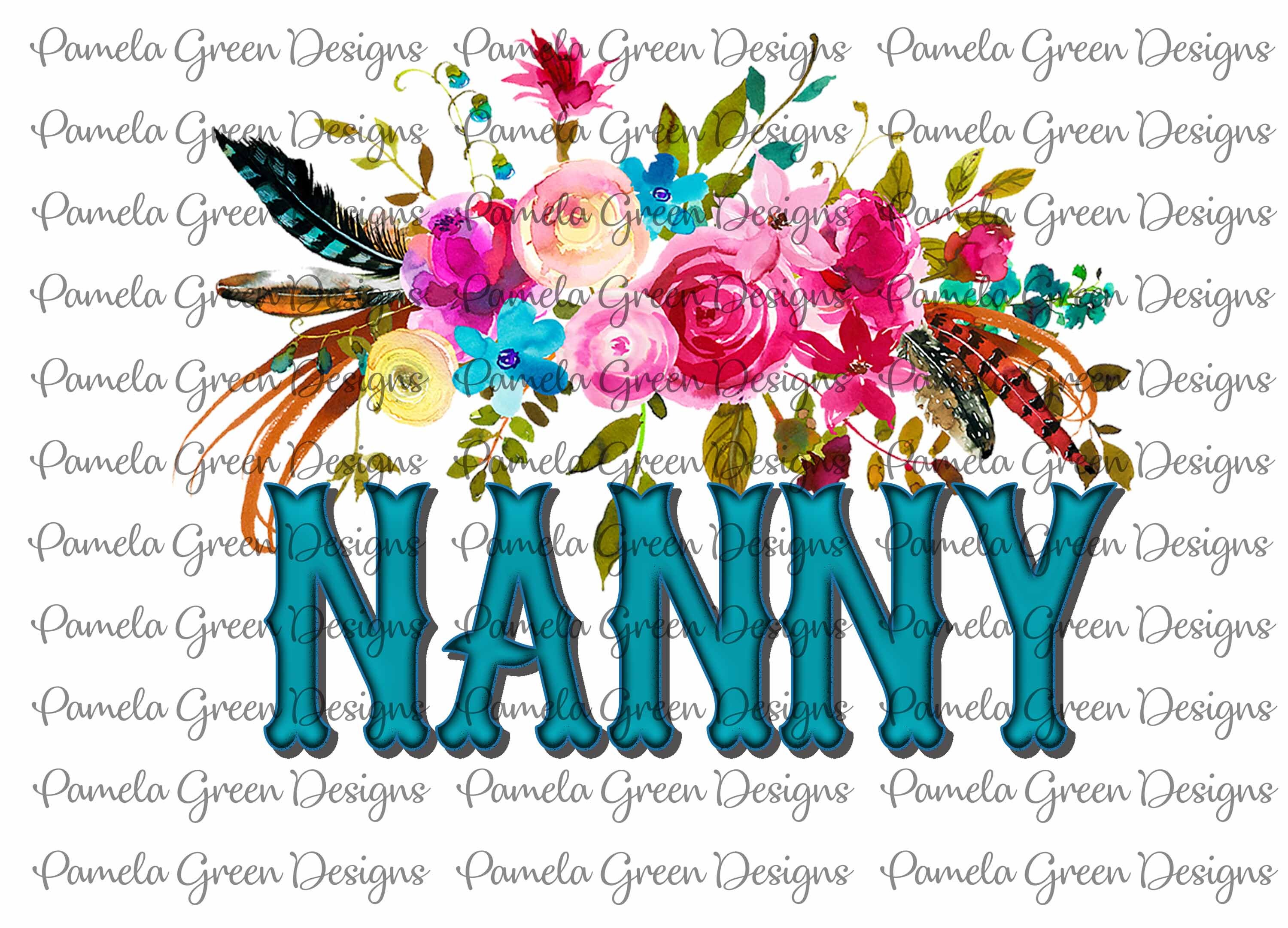 Nanny Boho Grandparents Grandmother Floral Valentines Day | Etsy