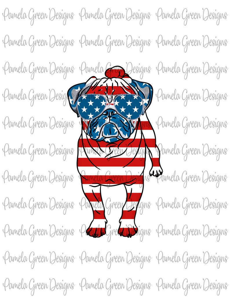 Patriotic Pug Dog Yorkshire Terrier Fourth of July 4th America - Etsy