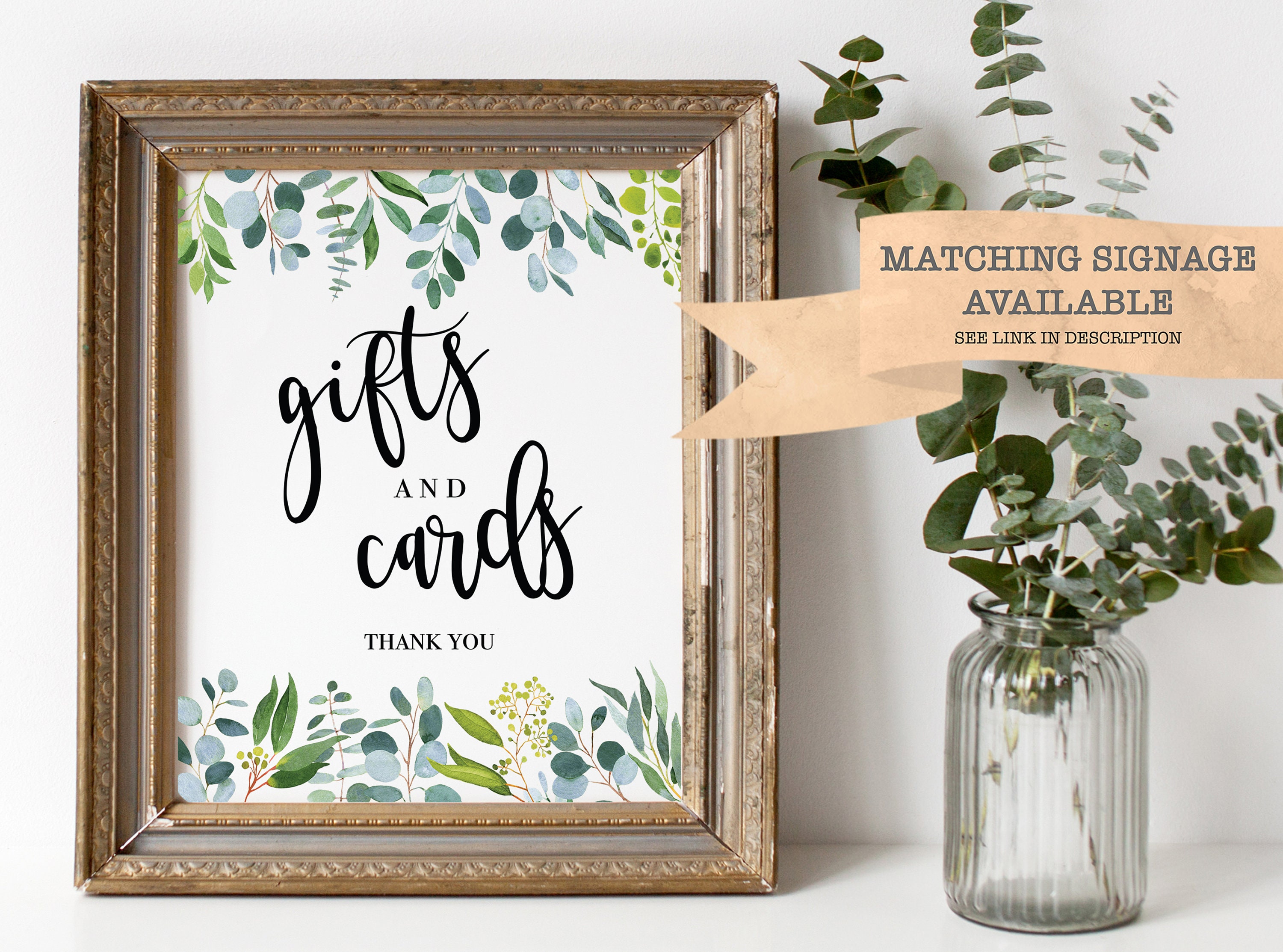 Wishes for Baby Sign and Card Printable Greenery Wishes for - Etsy