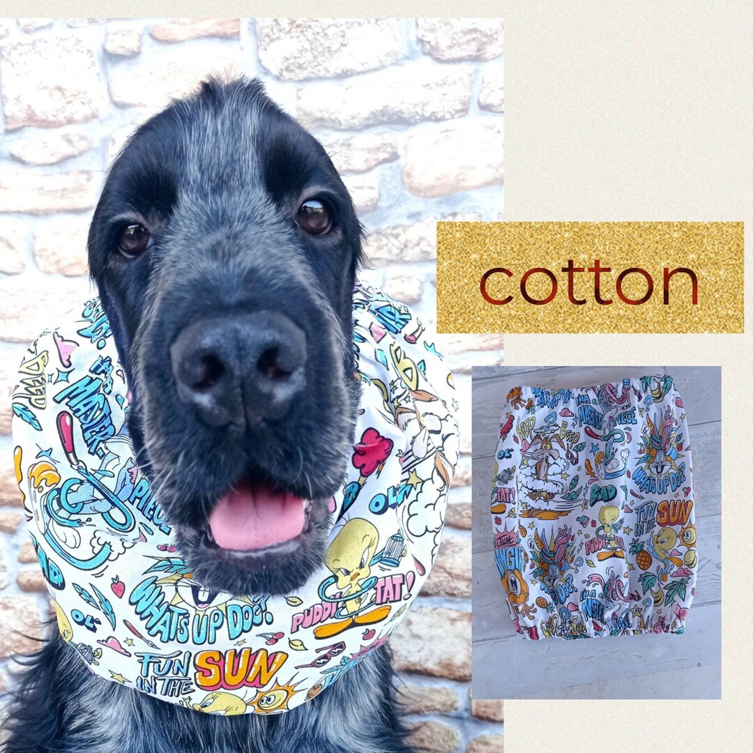 Cartoon Dog Snood, Summer Snood for Dogs, Snood for Dogs Made in Cotton ...