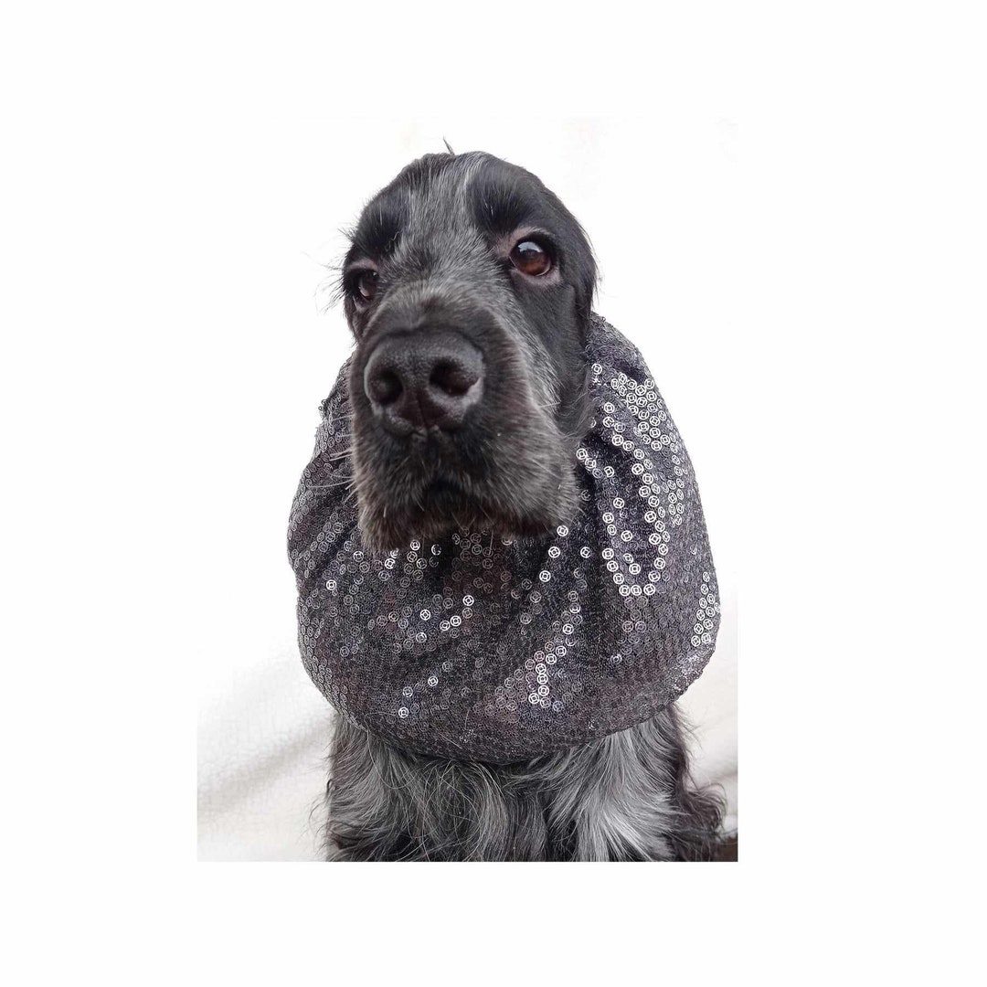 Black Shiny Snood for Dogs, Afghan Hound Sequins Snood, Show Dog Snood ...
