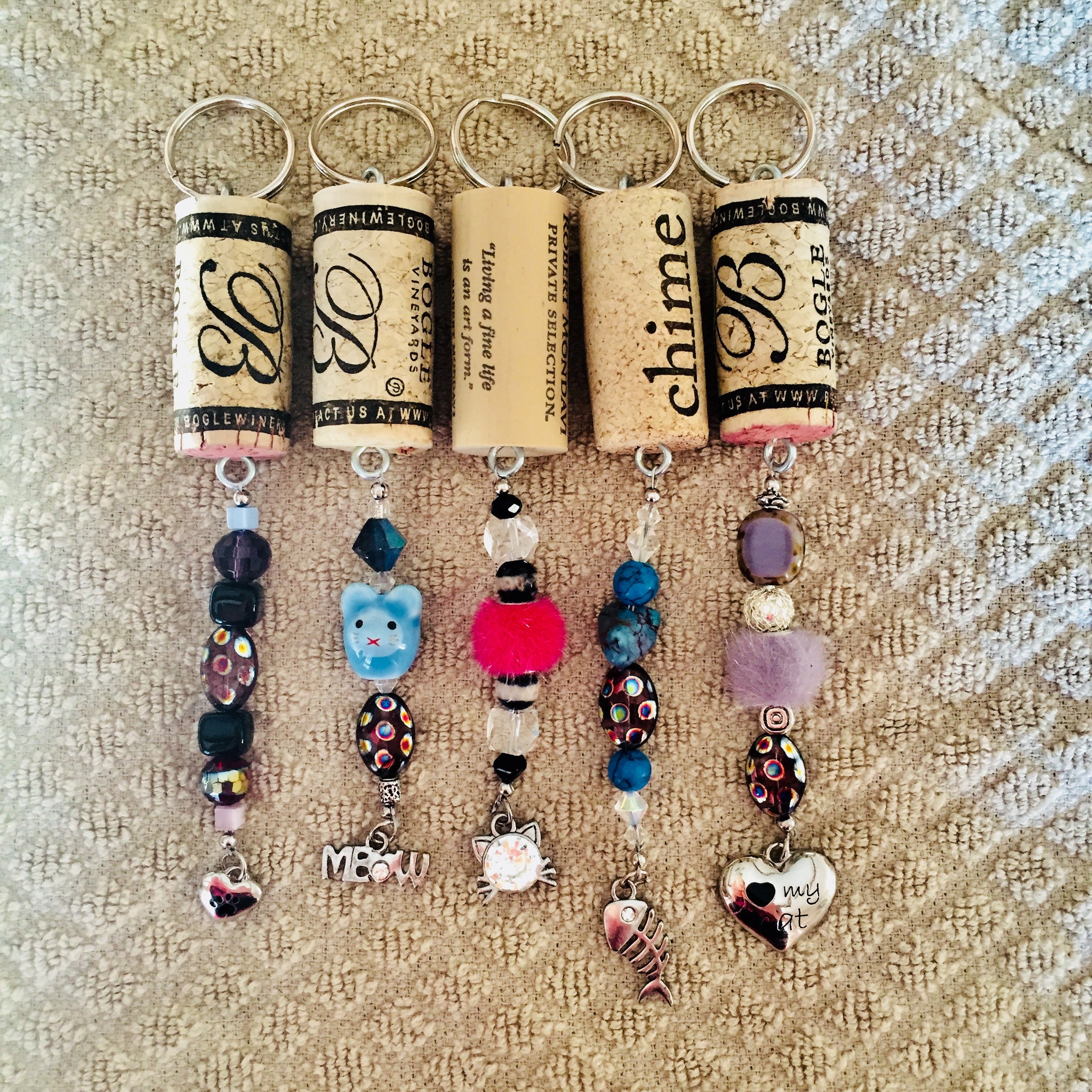 Wine Cork Key Chains - Etsy