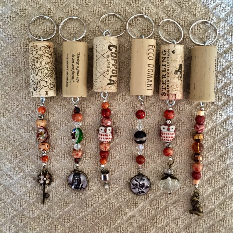 Wine Cork Key Chains - Etsy