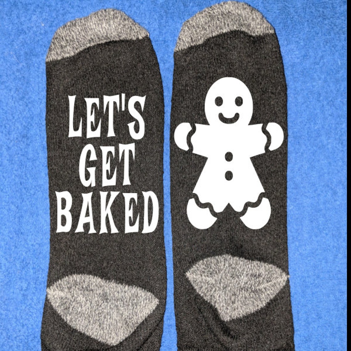 Let's Get Baked Funny Gingerbread Crew Socks, Funny Socks, Baking Gifts ...