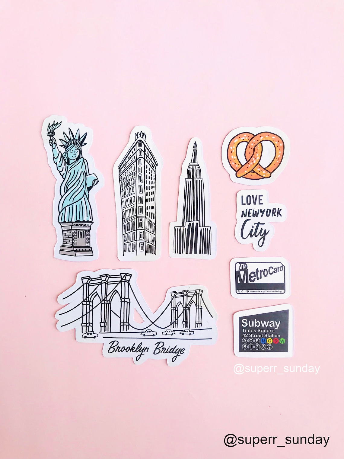 New York City Sticker NYC Sticker Pack of 8 New York | Etsy