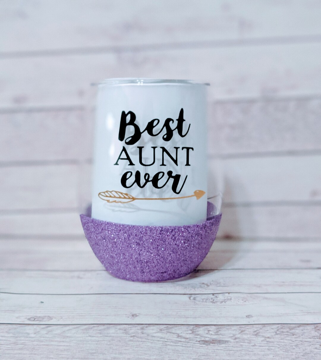 Glitter Wine Glass, BAE, Best Aunt Ever - Etsy