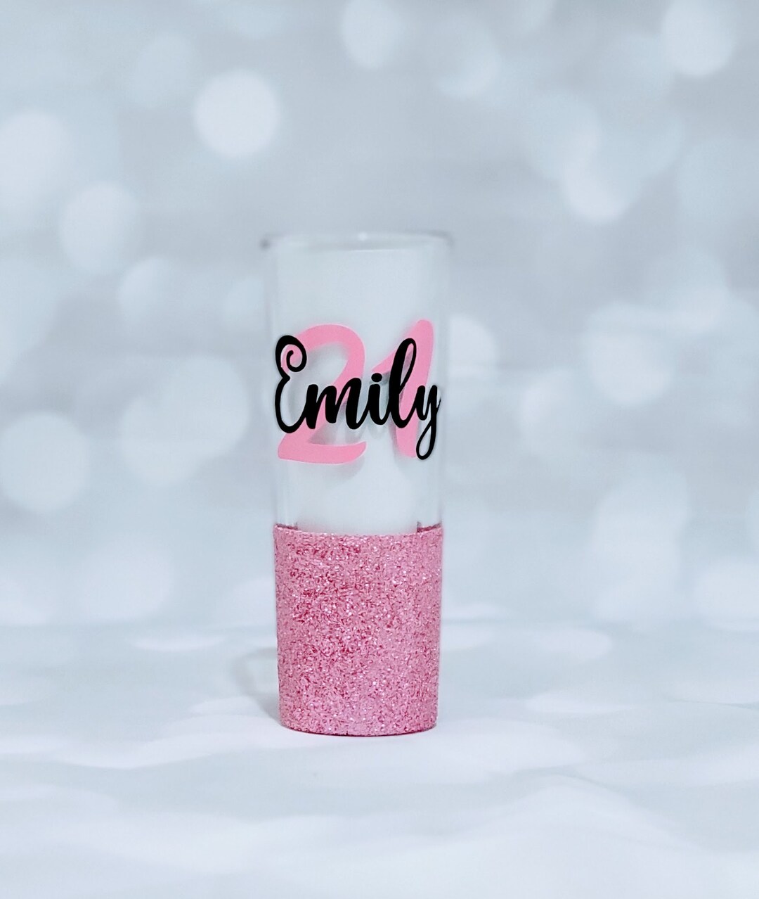 Birthday Glitter Shot Glass, Personalized Shot Glass, Glitter Shot ...