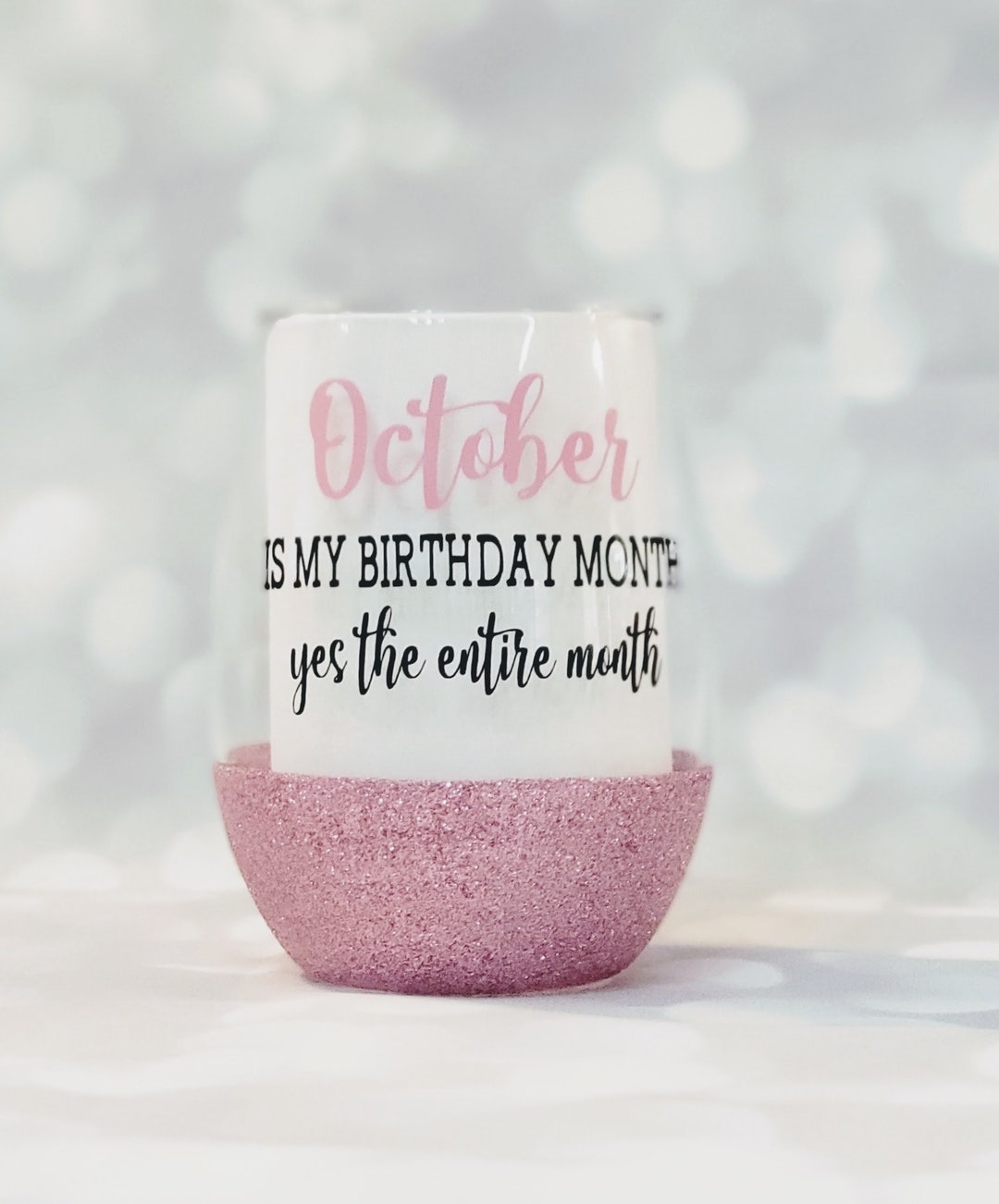 Glitter Wine Glass Birth Month Gifts Birth Month Wine Glass - Etsy