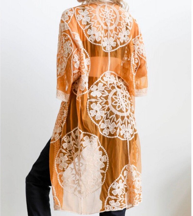 Gorgeous Embroidered Lace Duster in Sunset | Etsy