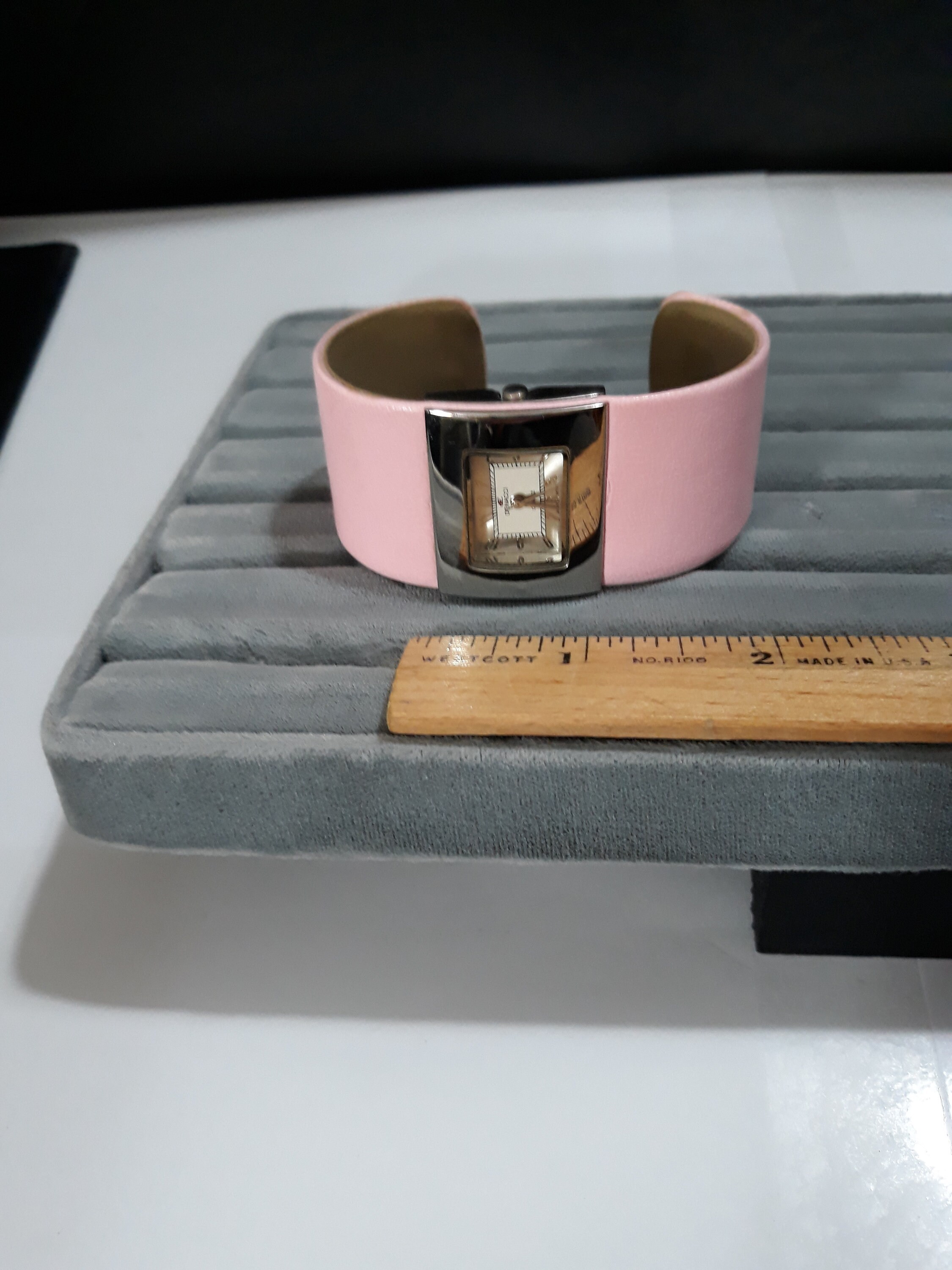 Denacci Pink Cuff Watch Retro Rectangular Top Leather Wide - Etsy