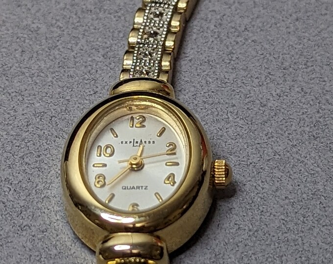 Wrist Watch Vintage LA Express Articulated Bracelet on Steel 1" Oval ...