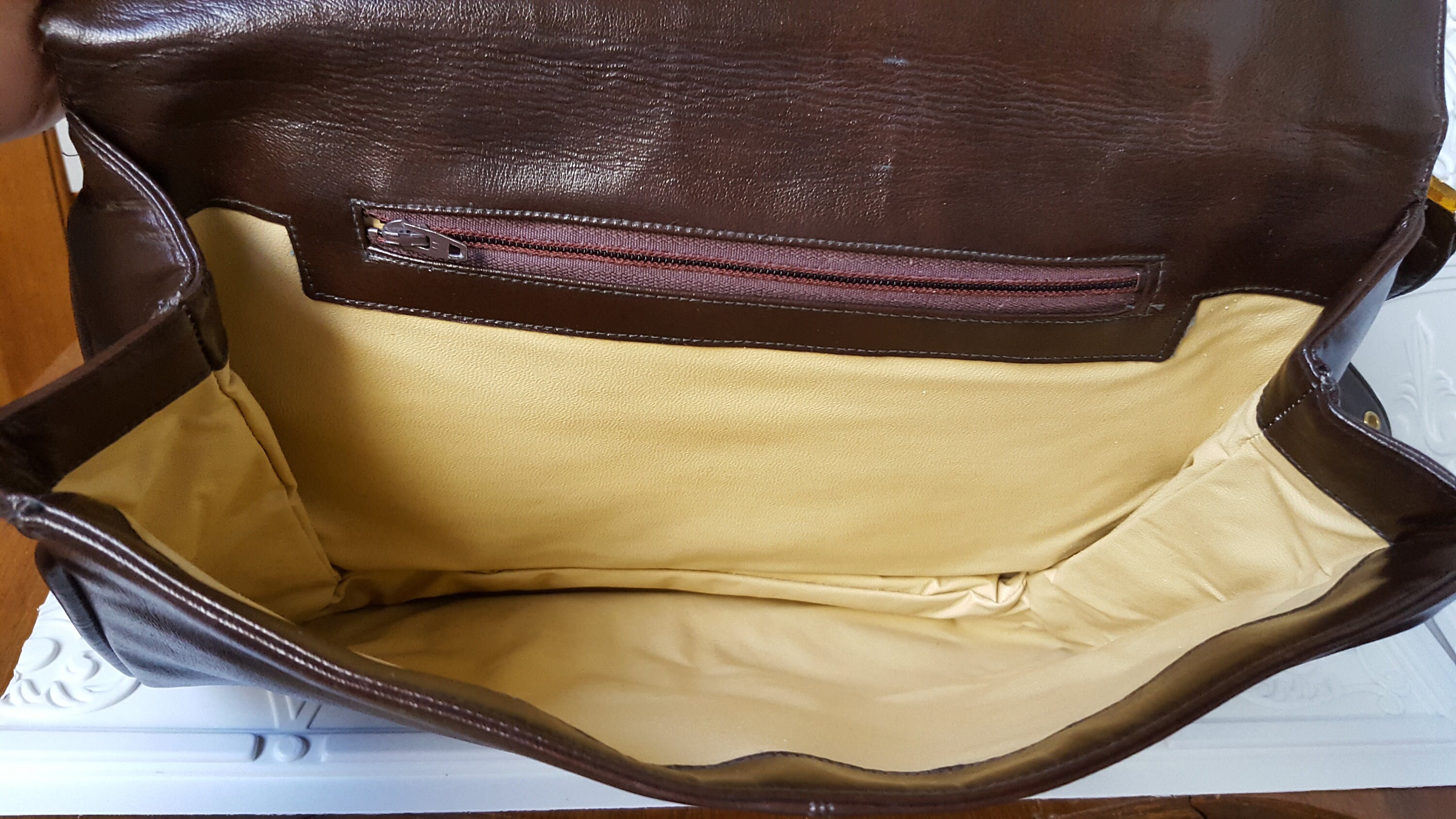 Rare and Retro Vintage Shoulder Bag Brown Leather and inside | Etsy