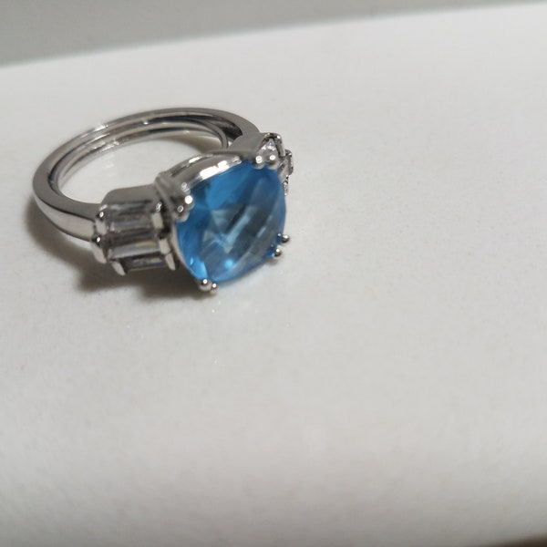 Faux Blue Topaz Ring - Etsy