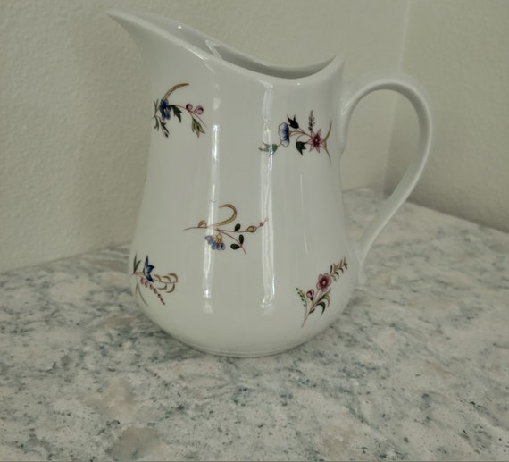 BIA Cordon Bleu France Flowers on Base White Porcelain Pitcher - Etsy