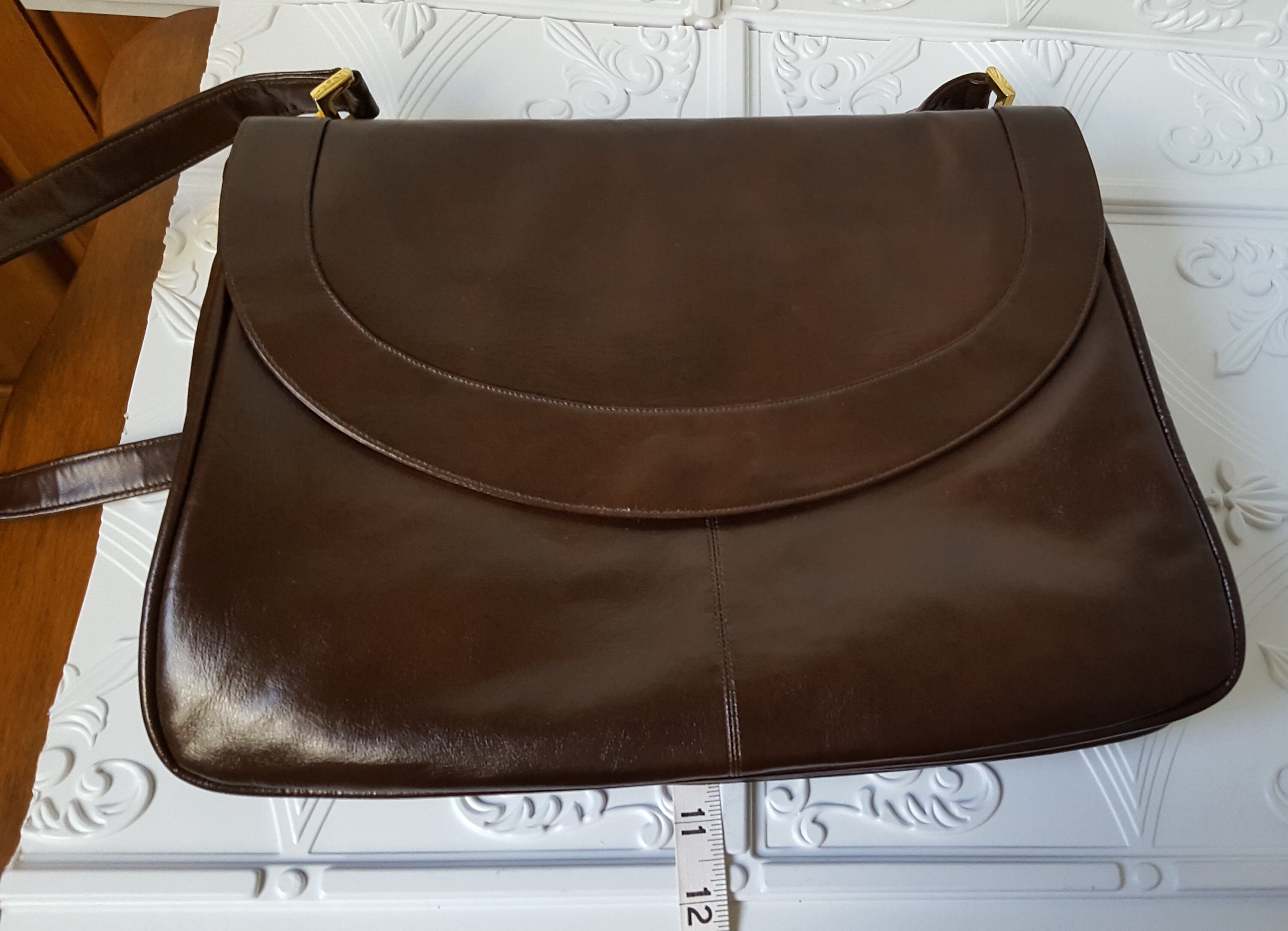 Rare and Retro Vintage Shoulder Bag Brown Leather and inside | Etsy