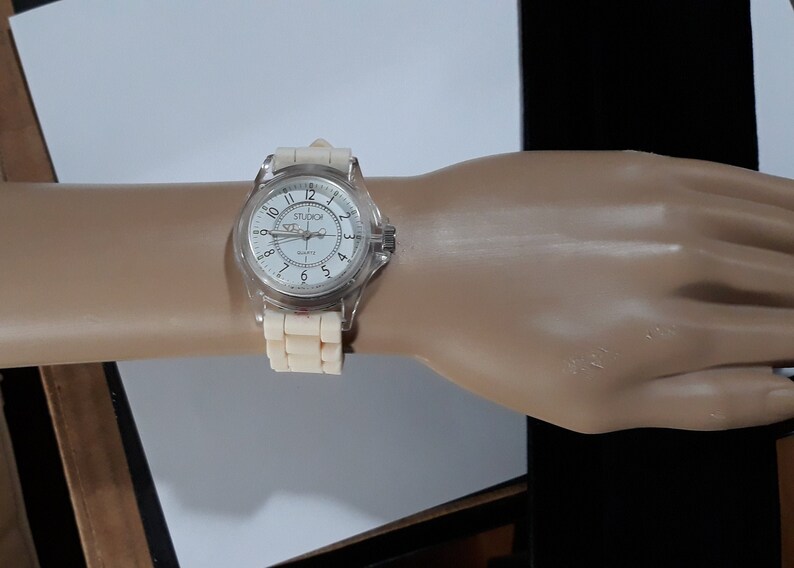 Studio Quartz Watch Working Silicon Bracelet Band Excellent - Etsy