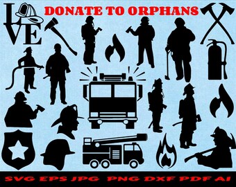 Firefighter svg | Etsy