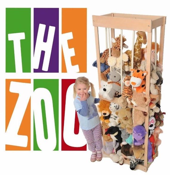 Toy Storage Zoo 59 Inch Large Stuffed Animal Storage Zoo - 3-Shelf ...