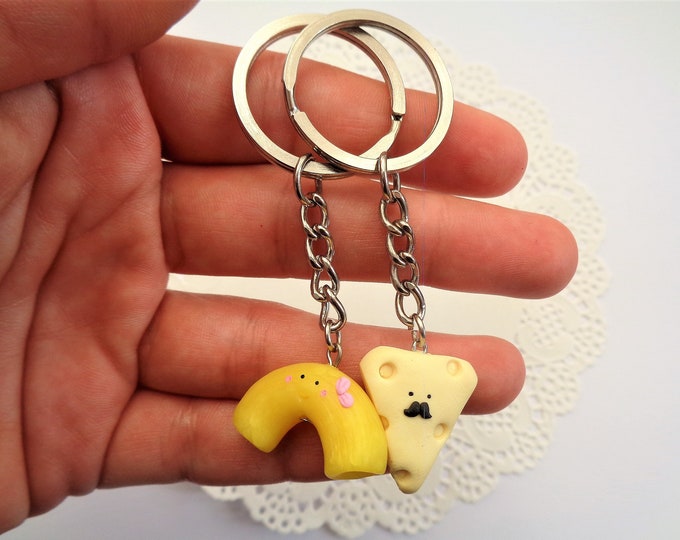 Macaroni & Cheese Key Chain - Etsy