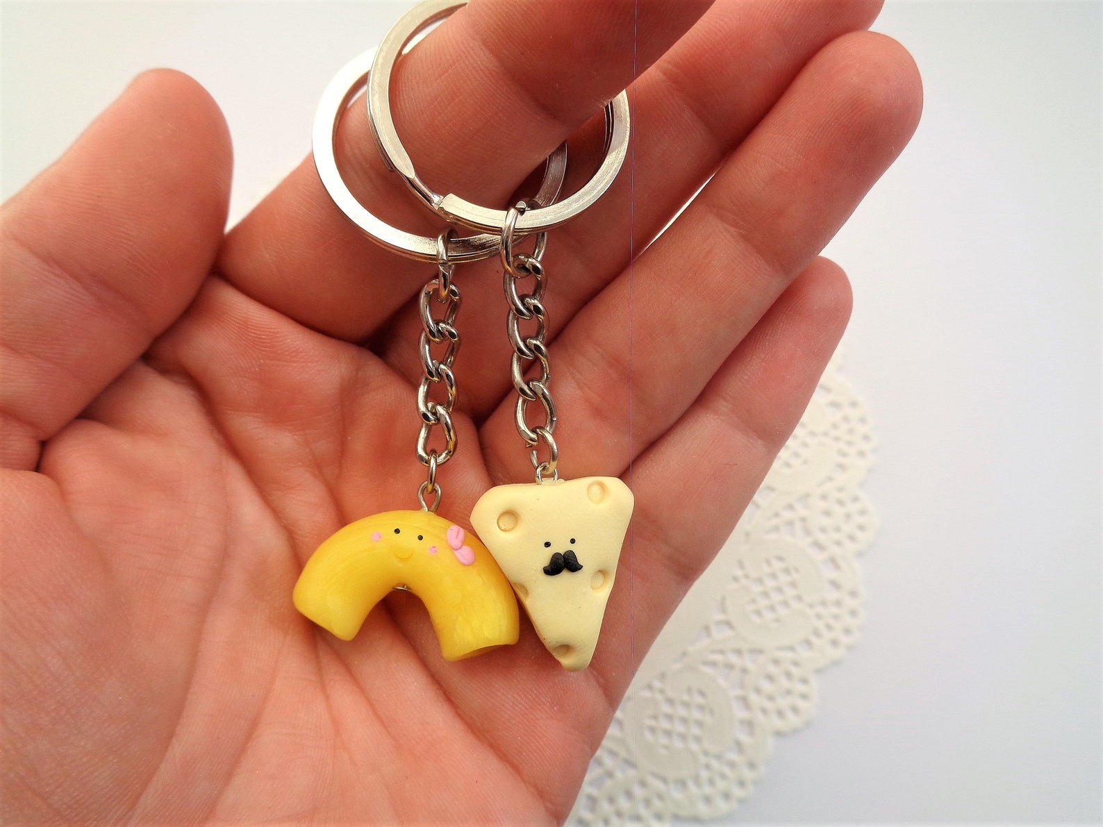 Mac and cheese Keychain Valentines Day couple keychain | Etsy