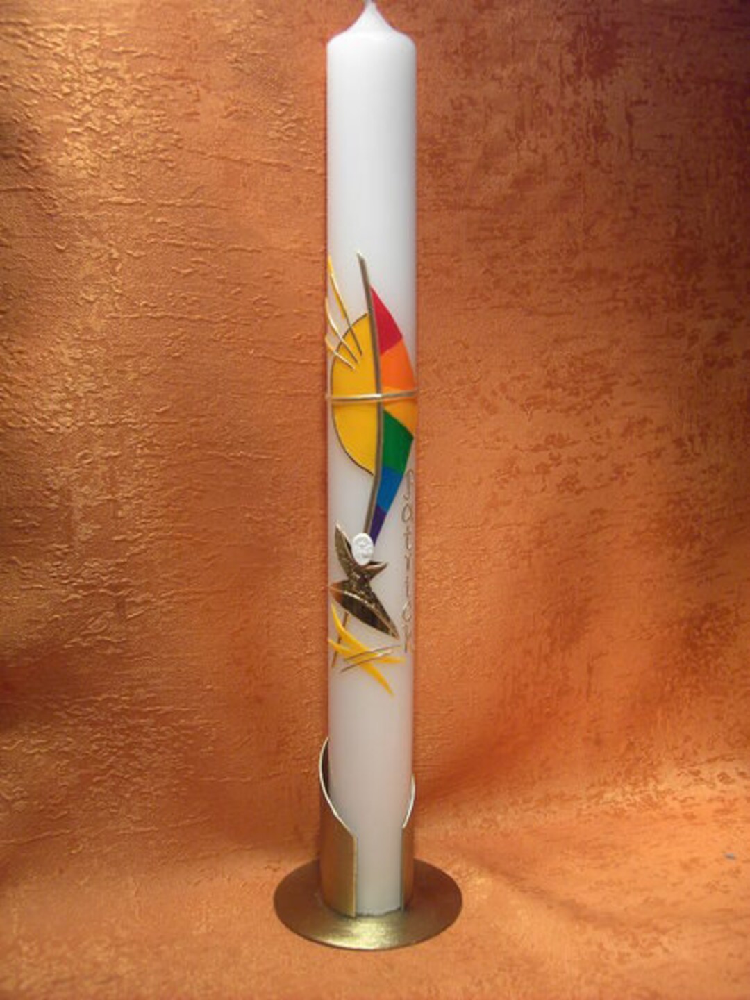 Communion Candle Rainbow Sun 5228 - Etsy