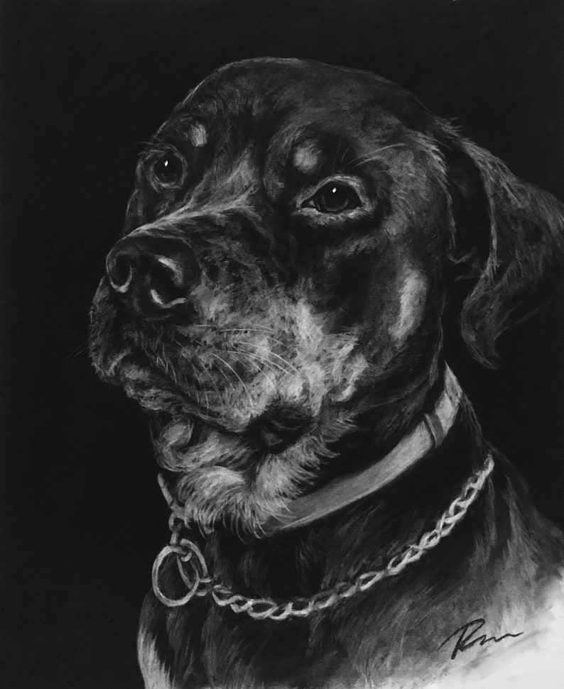 Pure Black Background for Charcoal Portrait add-on Only - Etsy