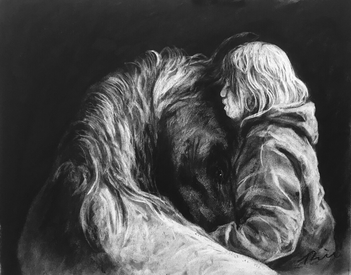 Pure Black Background for Charcoal Portrait add-on Only - Etsy