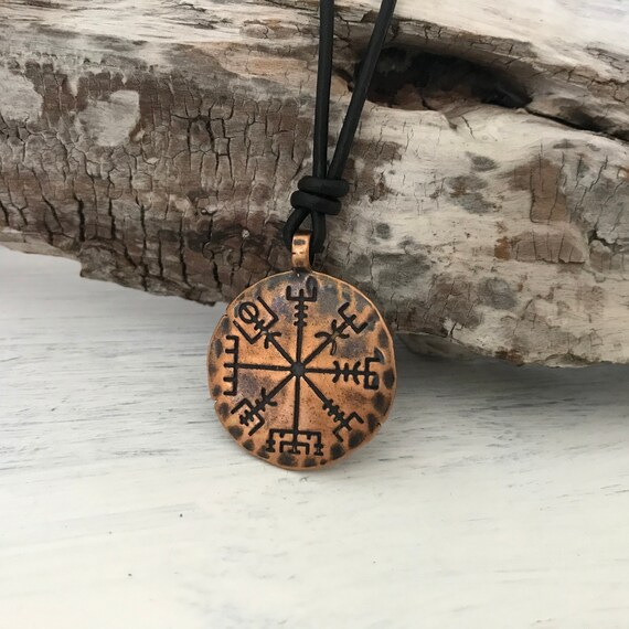 VEGVISIR Boussole Viking Boussole Runique Cuivre Massif - Etsy UK
