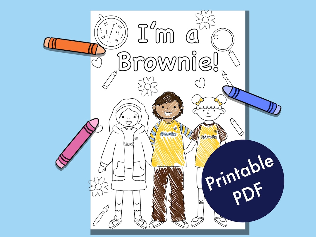 I’m A Brownies Colouring Page | Girl Guiding | Printable - Etsy