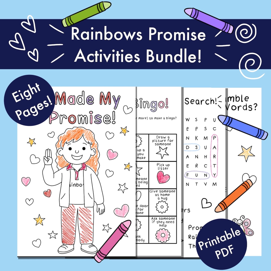 Rainbows Promise Activity Pack! | Girl Guiding | Printable - Etsy UK