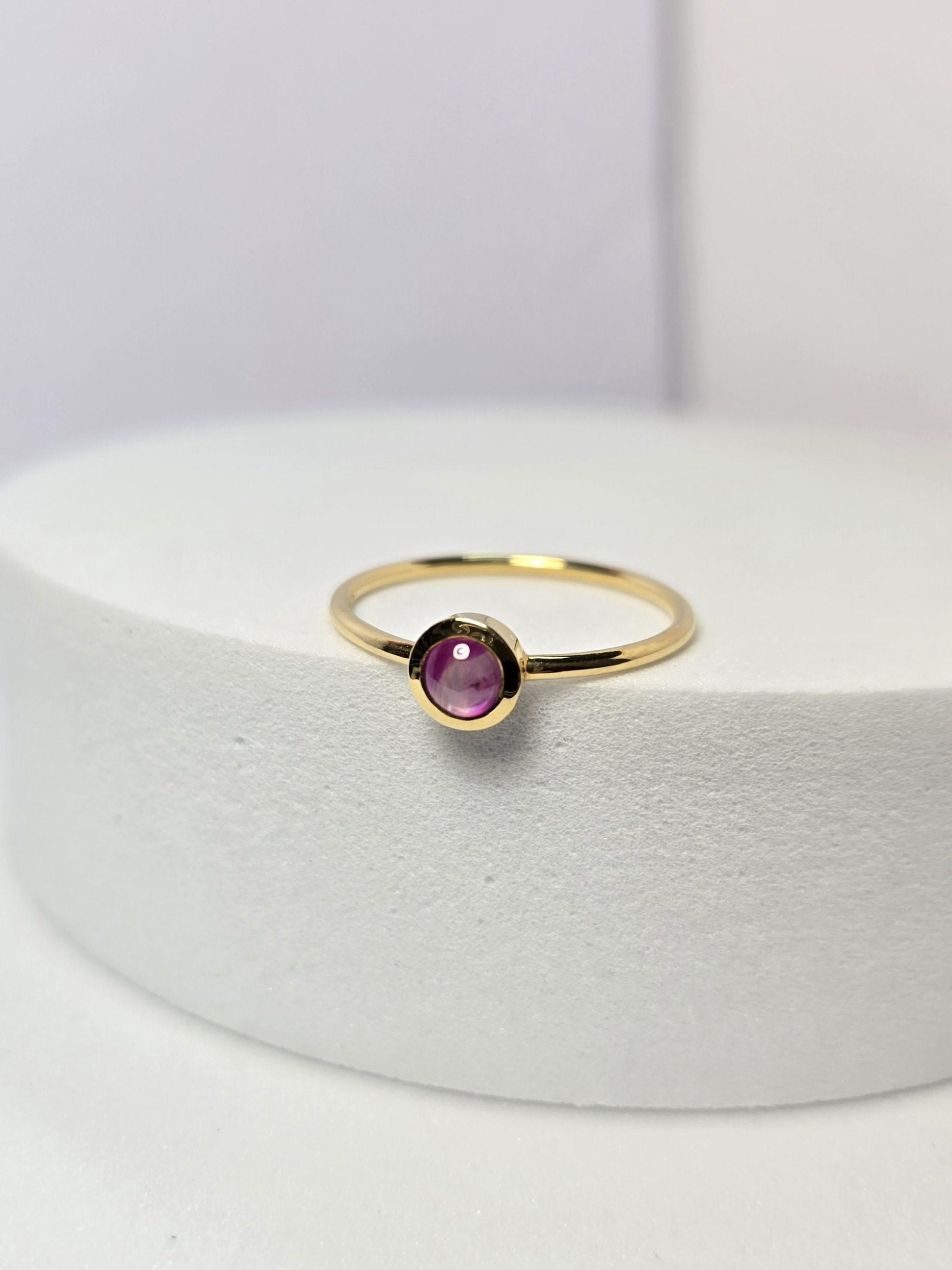 Natural Star Ruby in 18k Gold Minimal Style Ring - Etsy
