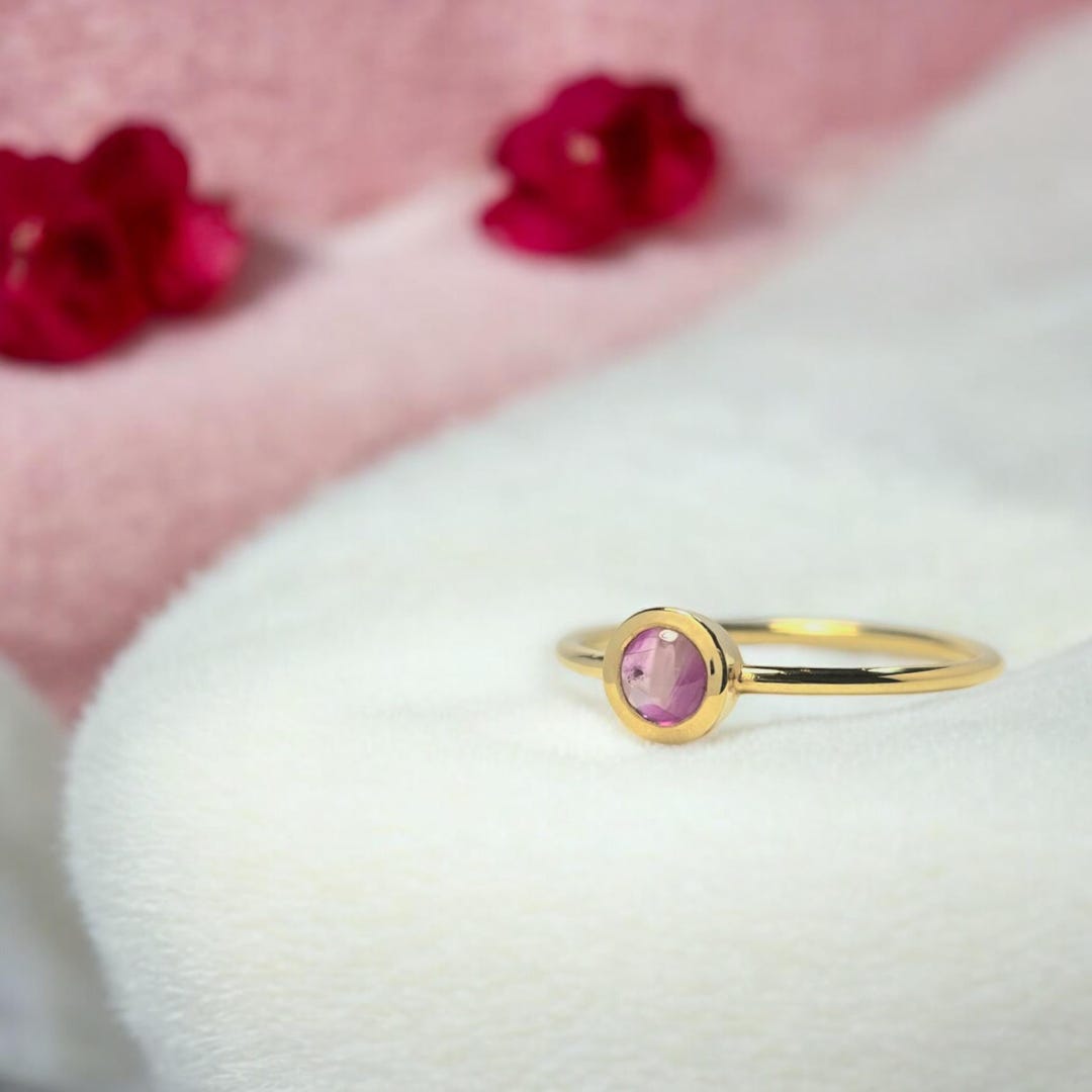 Natural Star Ruby in 18k Gold Minimal Style Ring - Etsy