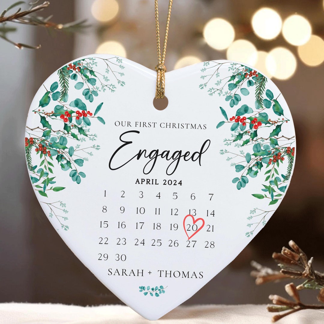 Engaged Christmas Ornament, Our First Christmas Engaged Ornament ...