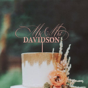 Custom Name Gold Wedding Cake Topper, Personalized Cake Topper, Custom ...