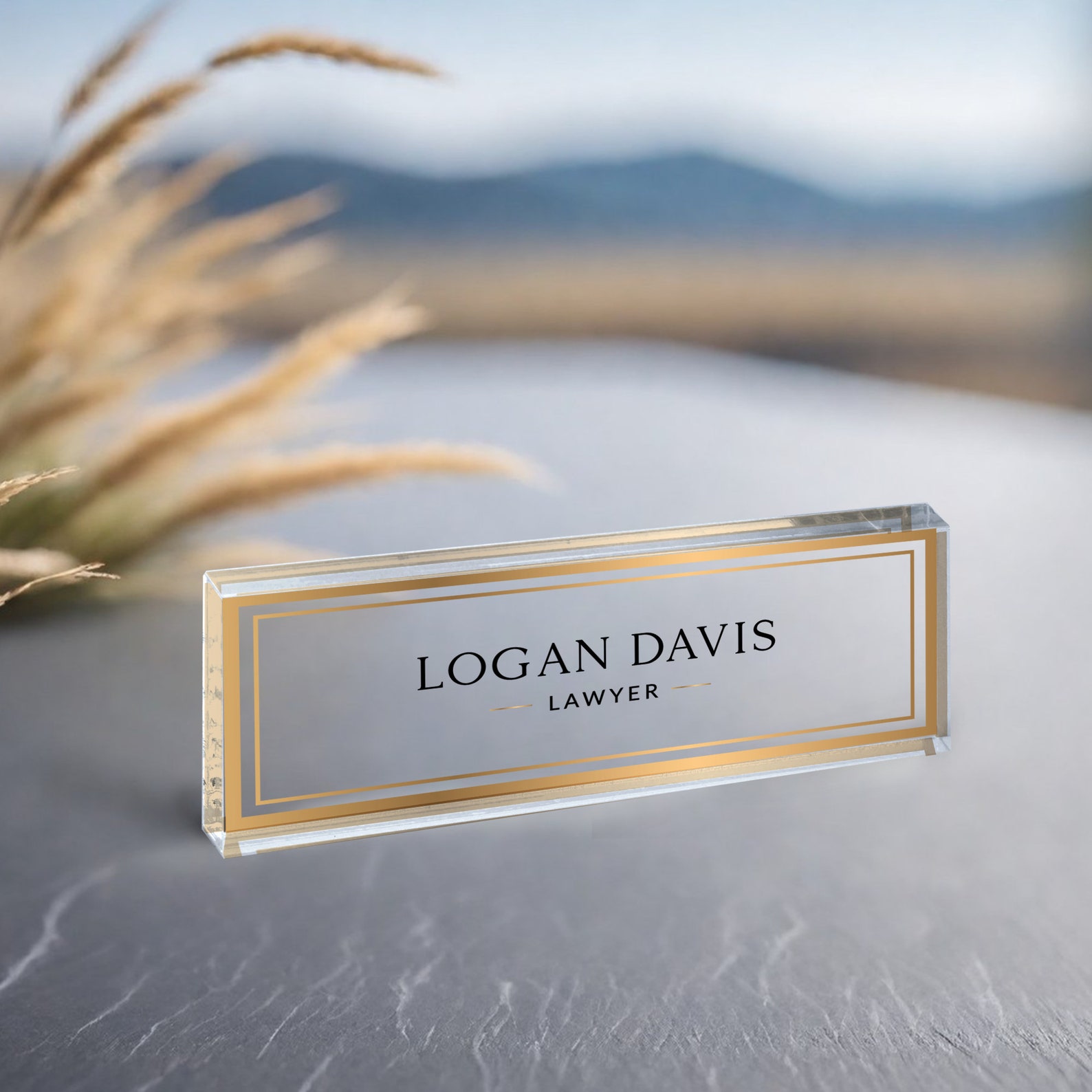Personalized Desk Plate for Men, Name Desk Plate for Him, Acrylic Name ...