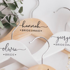 Bridesmaid Hangers With Names, Wedding Name Hangers, Bridal Dress ...