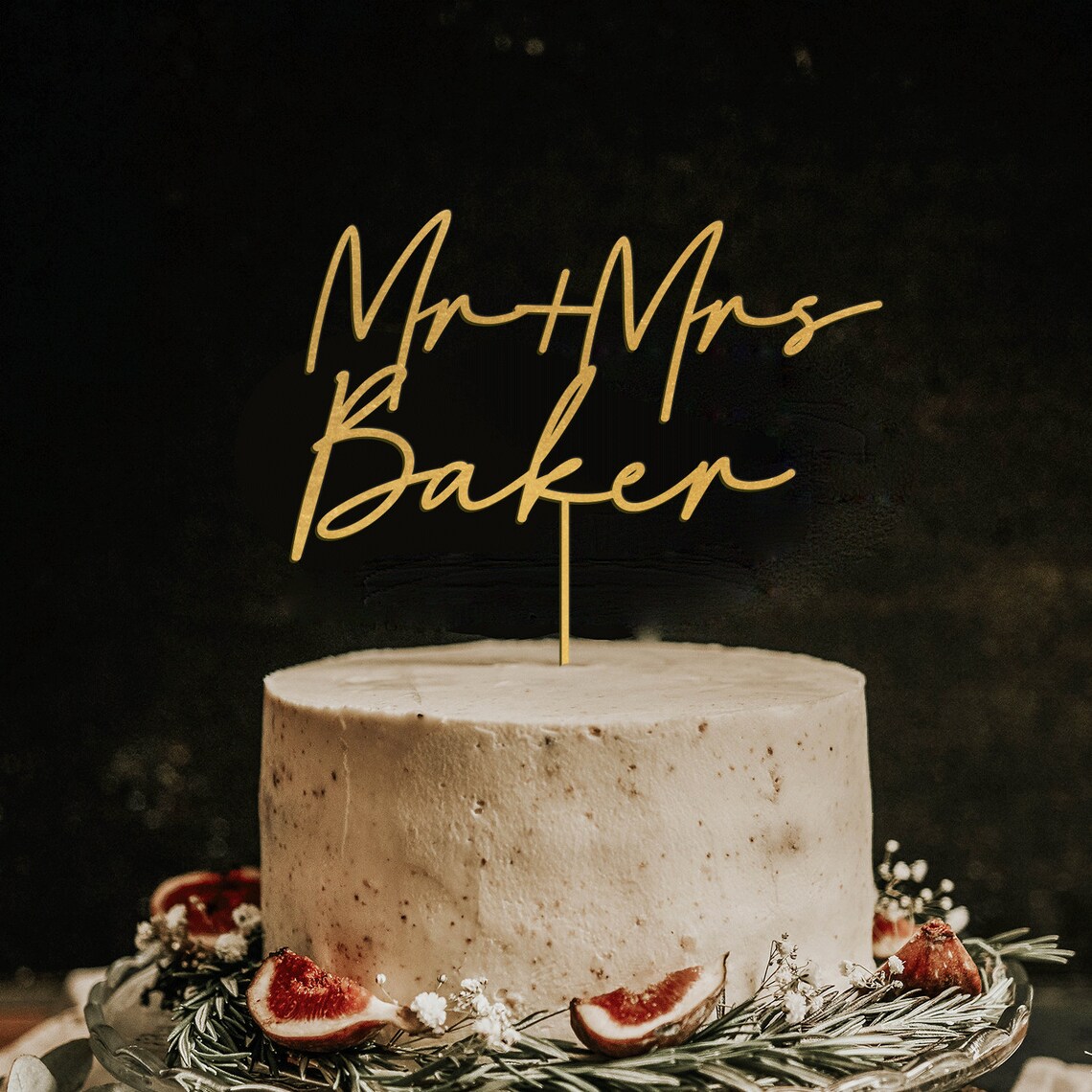 Gold Cake Topper for Wedding Personalized Cake - Etsy
