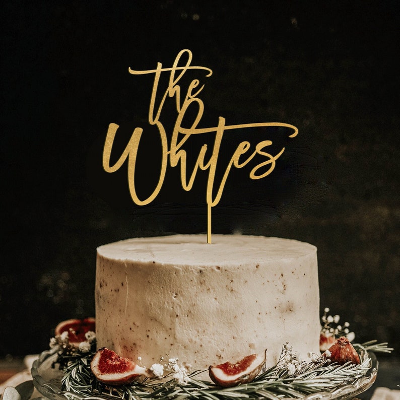Wedding Cake Topper Gold Personalized Cake Topper - Etsy