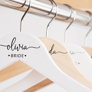 Bridesmaid Hangers With Names, Wedding Name Hangers, Bridal Dress ...