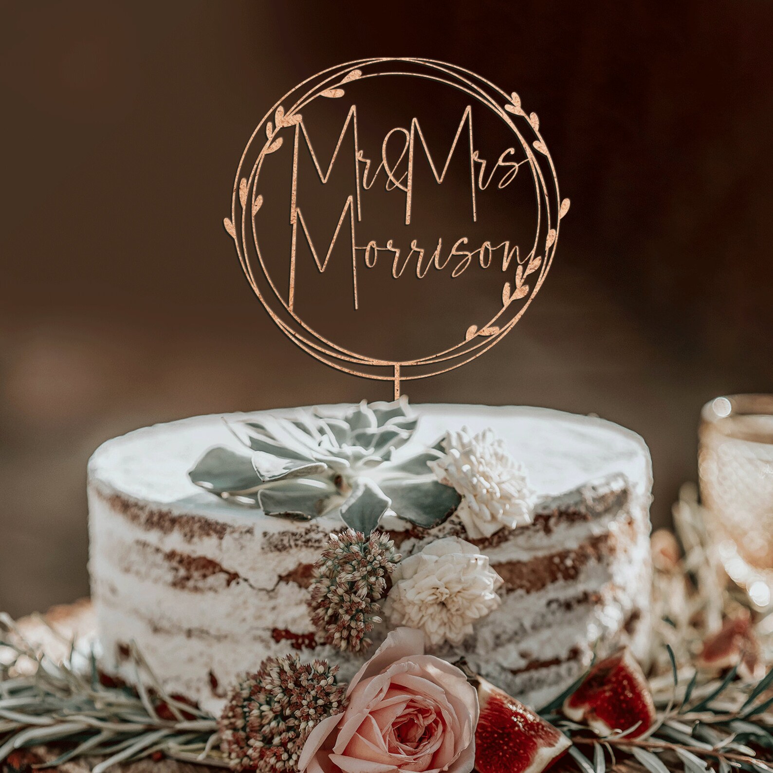 Gold Cake Topper for Wedding Wedding Cake Toppermr and Mrs - Etsy