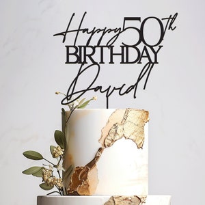 Happy 50th Birthday Cake Topper, Custom Cake Toppers for Birthday ...