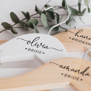Bridesmaid Hangers With Names, Wedding Name Hangers, Bridal Dress ...